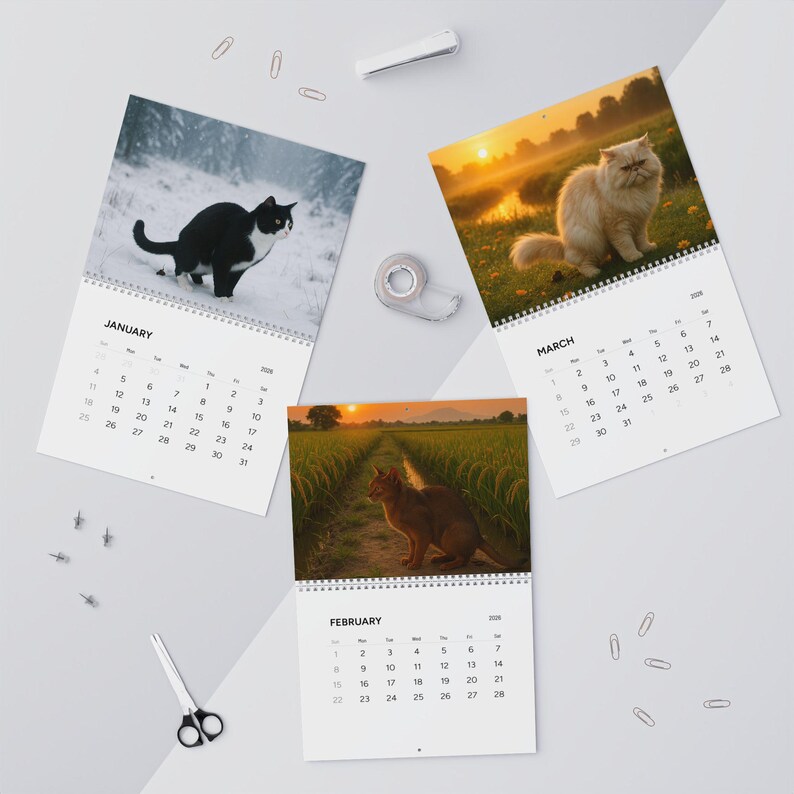 Funny Pooping Cat Calendar, Gag Gift for Cat Lovers, Yankee Swap ...