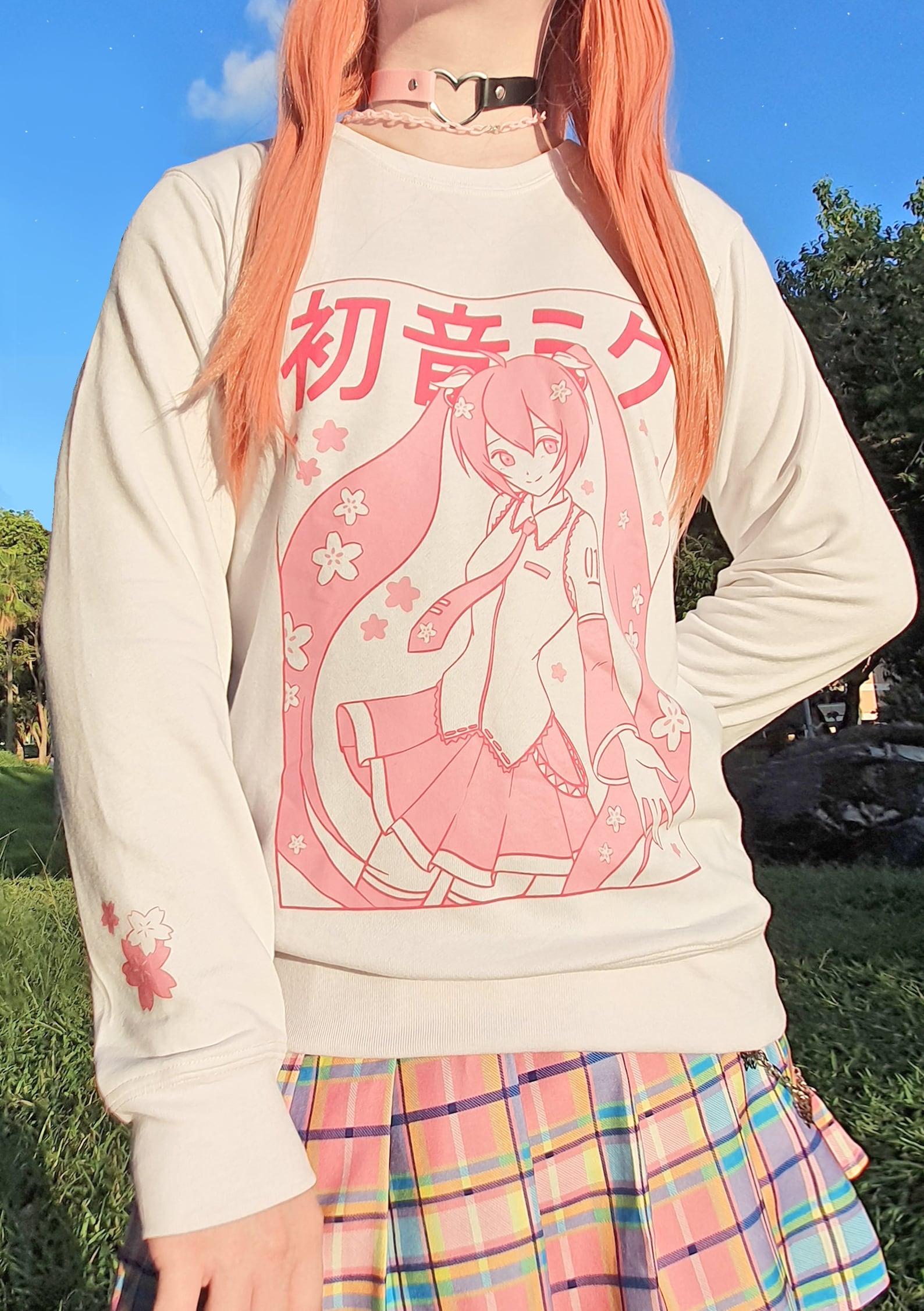 Sakura Miku Kawaii Sweater Hatsune Miku Hoodie Cute Sweater Cherry ...