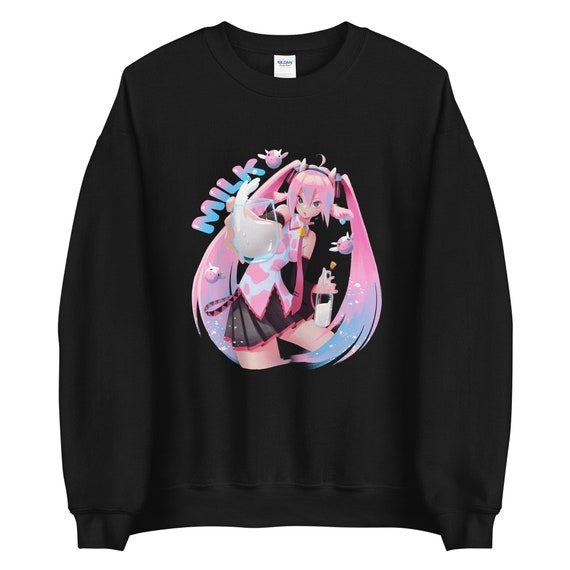Hatsune Miku COW Milk Original Illustration Sweat Shirt | Etsy
