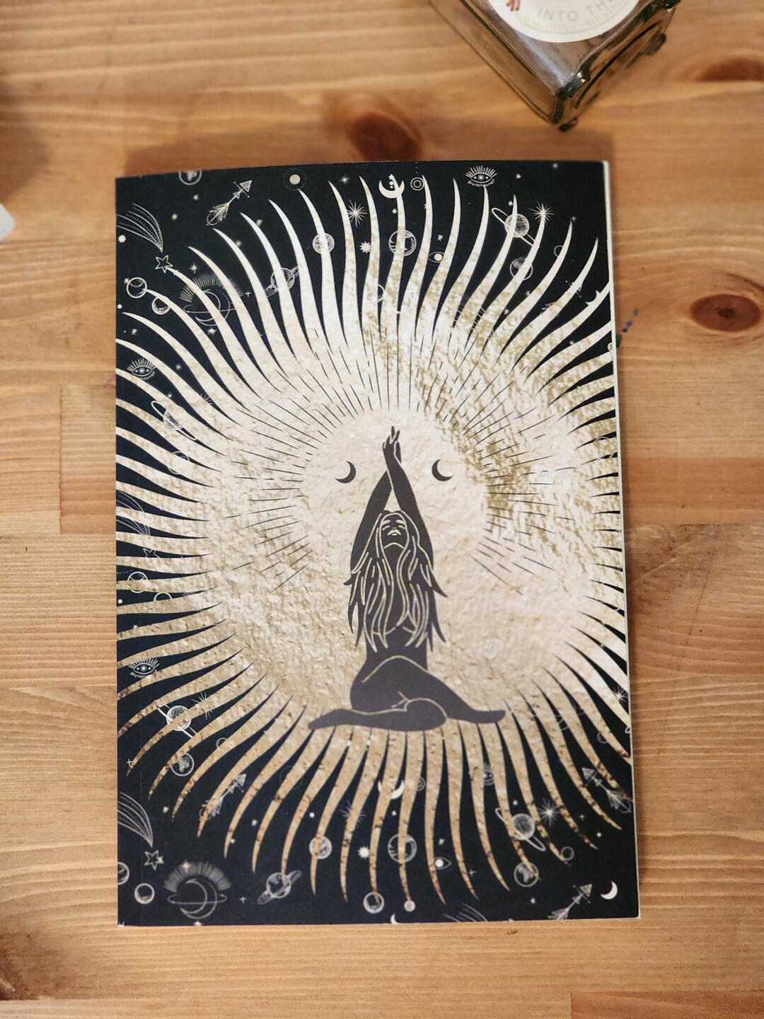 Divine Feminine Journal/black and Gold Sunburst - Etsy