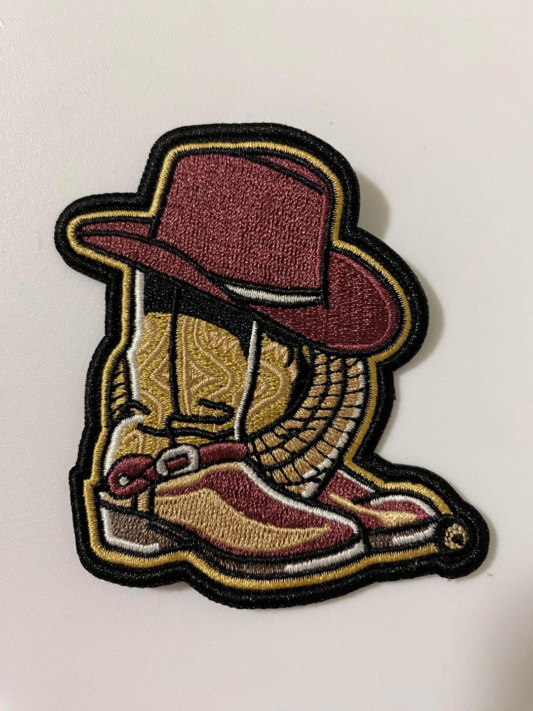 Cowboy Patch Western Lasso Hat and Boots Embroidered Western Patches ...