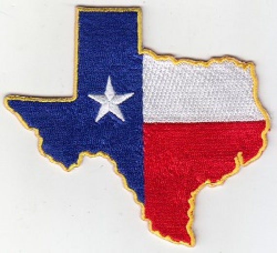 Texas Flag in Map Embroidered Patch Iron or Sew on 3.5 X 2.5 - Etsy
