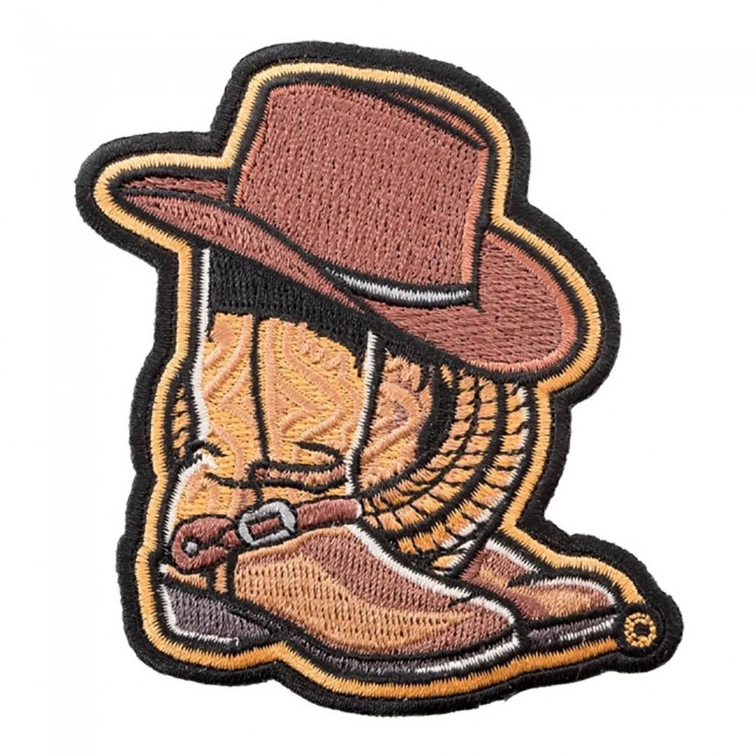 Cowboy Lasso Hat and Boots Patch Embroidered Western Patches Iron on ...