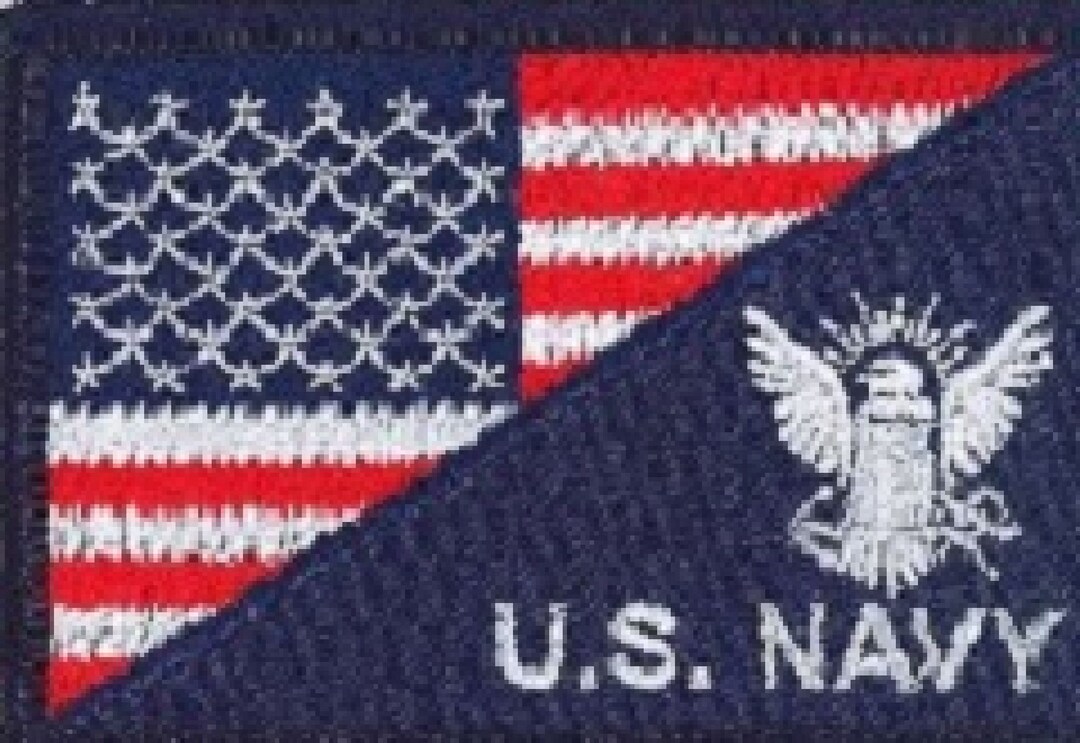 Bundle of 3 US Navy Logo US Flag Embroidered Patch Iron or Sew on 3 X 2 ...