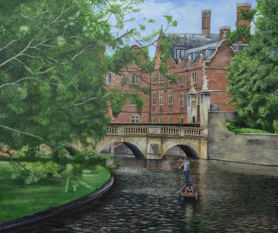 Original Oil Painting on Canvas – "punting in Cambridge" - Etsy