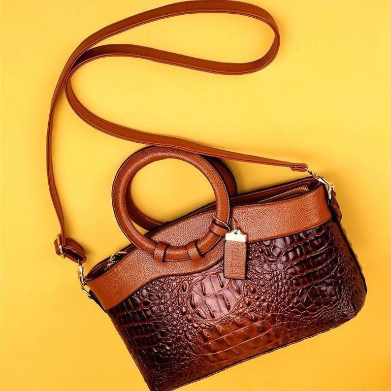 Lady Tourister Croc Embossed Handbag - Etsy