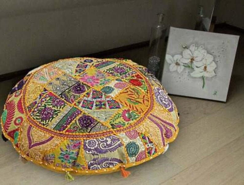 Round Cushions Bohemian Yoga Meditation Pillow Cushion Covers | Etsy