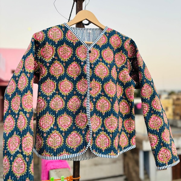 Indian Blockprint Jacket - Etsy