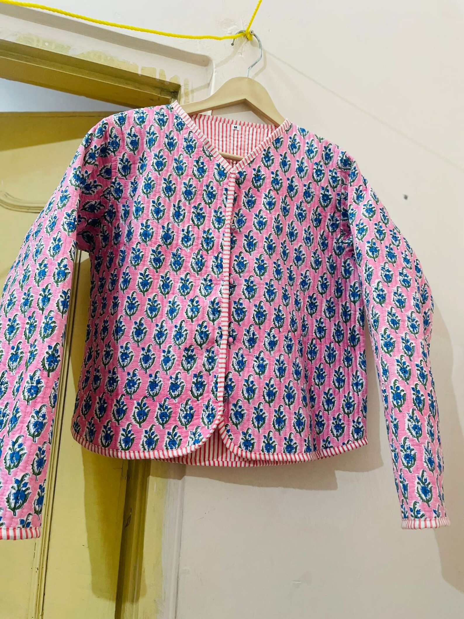 Cotton Women's Quilted Jacket Block Printed Boho Style Quilted Handmade ...