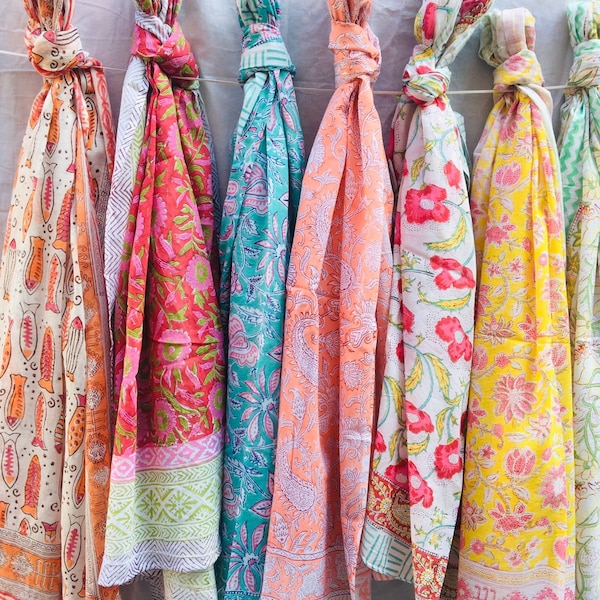 Cotton Beach Sarong Indian Printed Beach Sarongs Soft Voile Fabric - Etsy