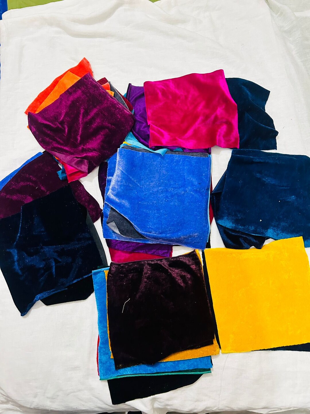 Vintage Silk Velvet Scraps | Indian Silk Velvet Swatches Velvet Pieces ...
