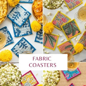 Colorful Mix and Match Fabric Coasters | Various Patterns| Handmade ...