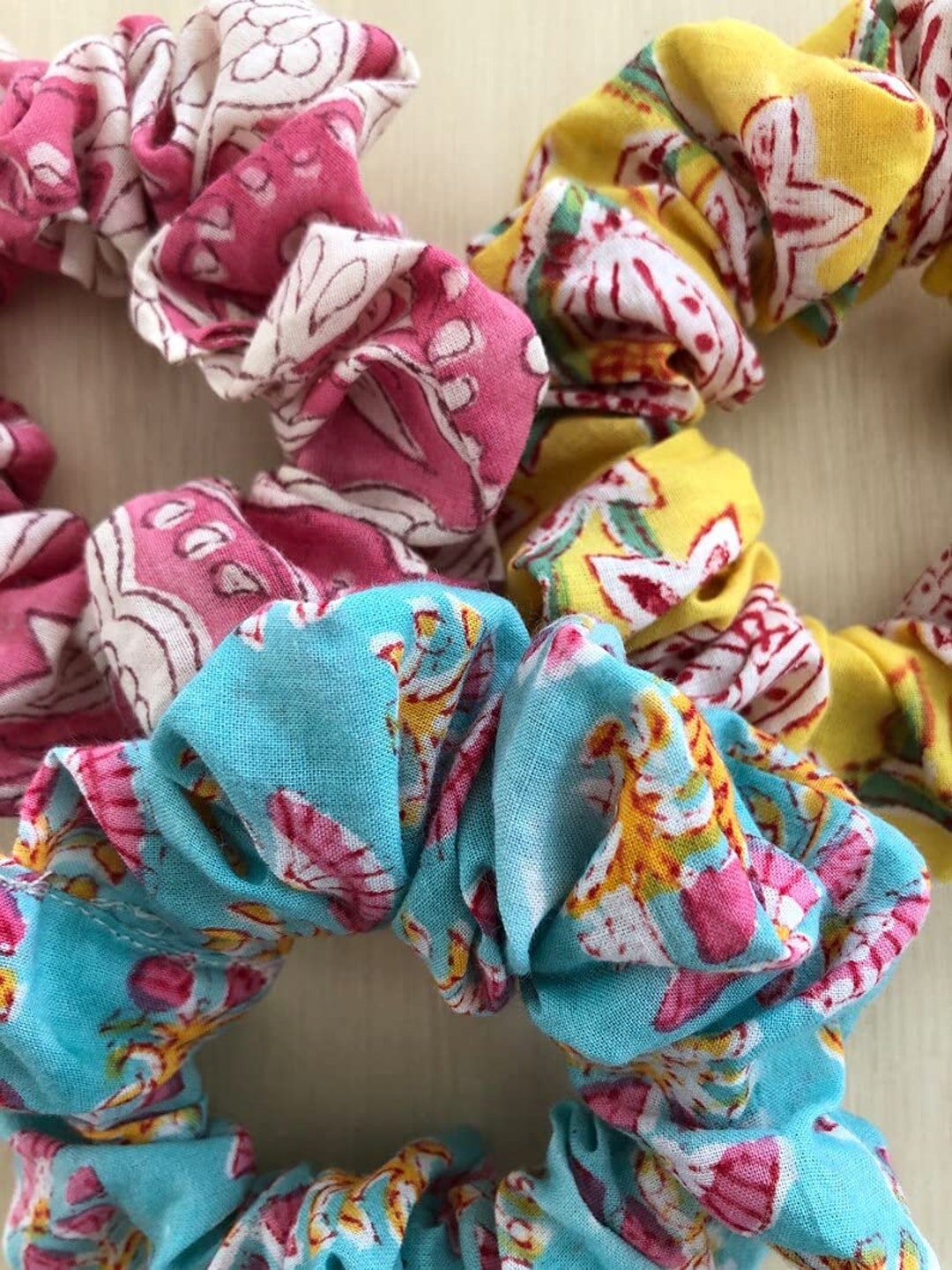 Retro Floral Boho Style Fabric Scrunchies Hair Accessories Bridesmaid ...