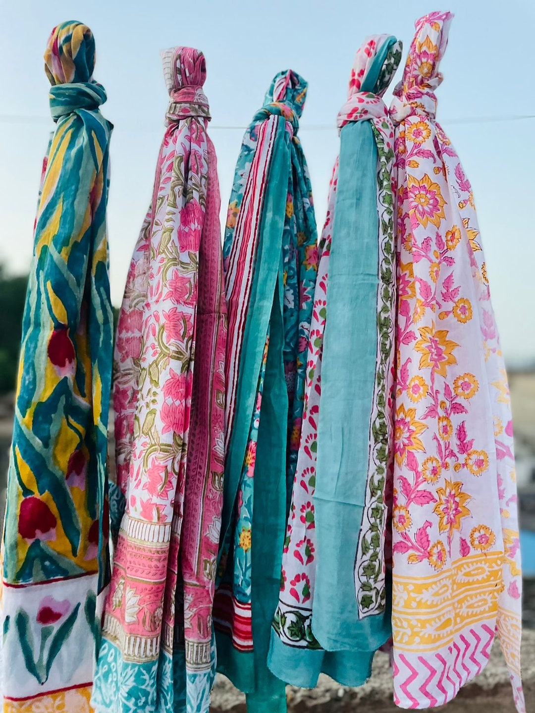 Cotton Beach Sarong Indian Hand Block Print Beach Sarongs Soft Voile ...