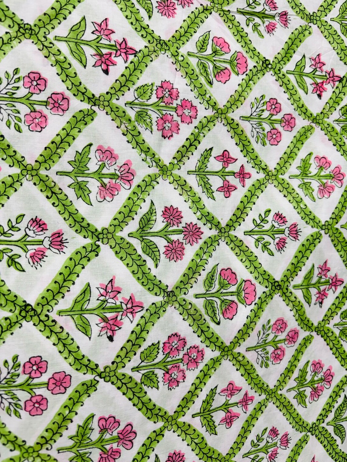 Block Printed Pillow With Piping and Welting, Bohemian Throw Pillow ...