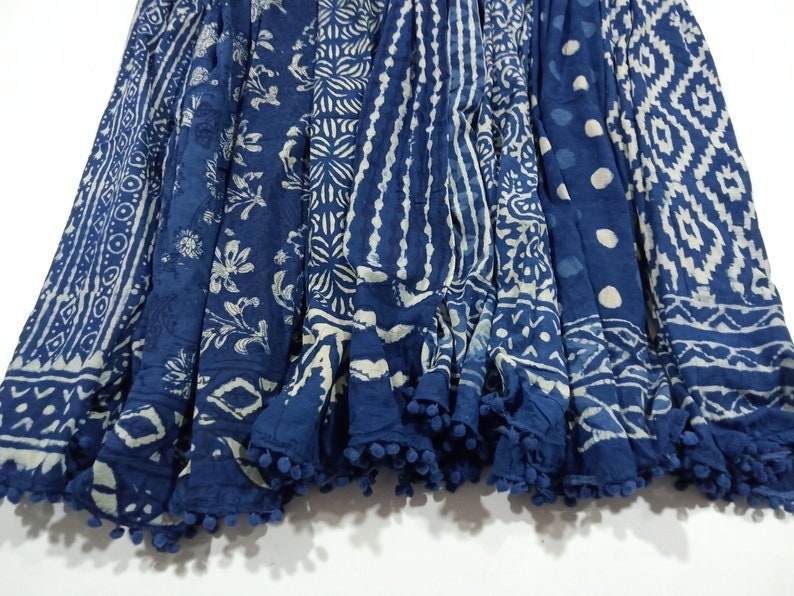 Indigo Print Women Wear Cotton Scarves Bohemian Scarves Indigo - Etsy