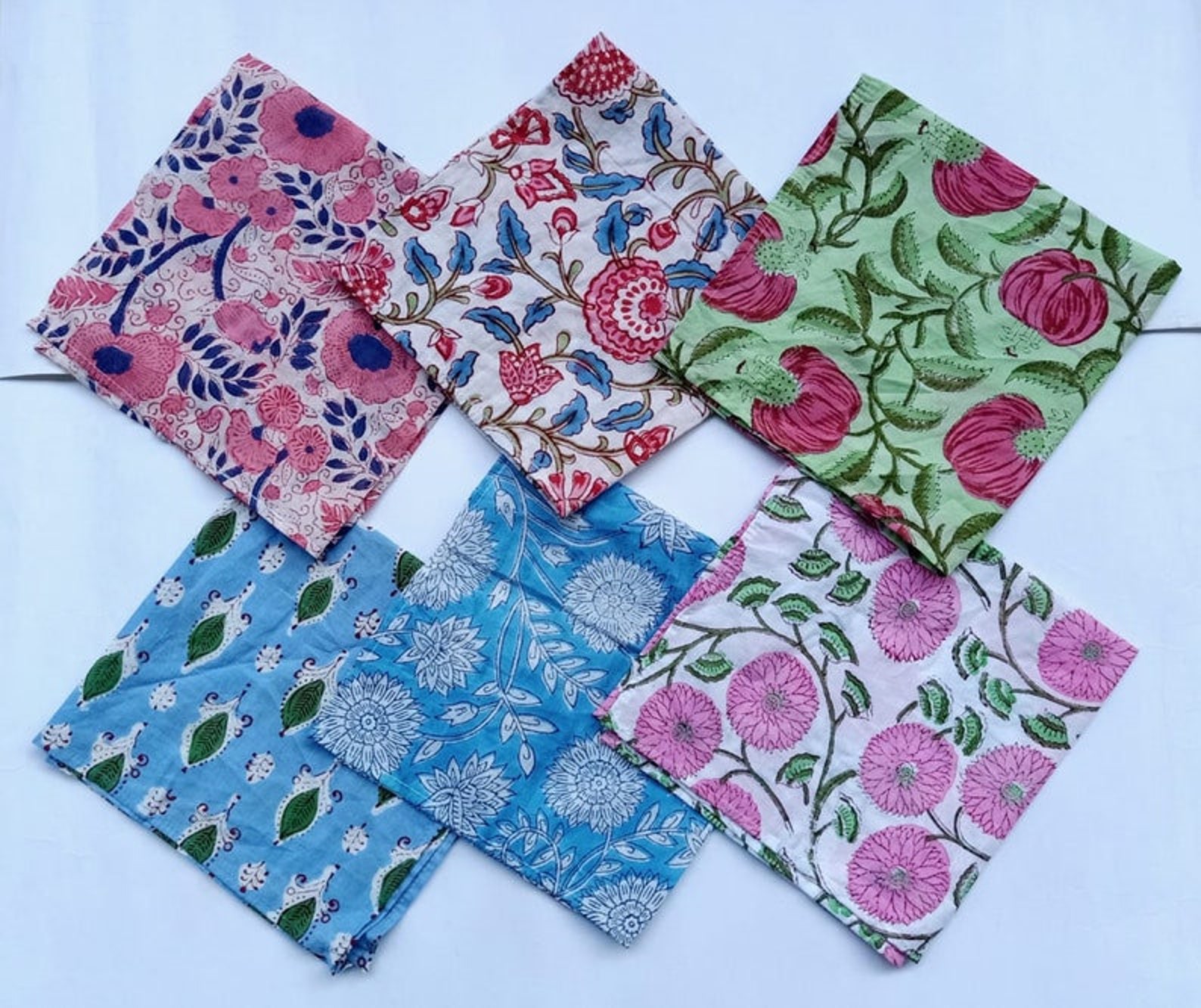 Cotton Handkerchiefs Small & Large Vintage Style Floral Handkerchiefs ...