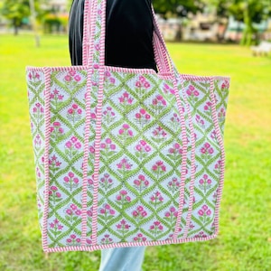 Quilted Cotton Patch Work Large Multicolor Patch Tote Bag Eco Friendly ...
