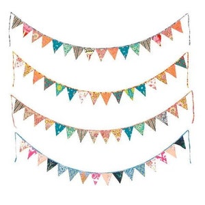 Colorful Fabric Bunting Flags Vintage Decor Festive Bunting Banner ...
