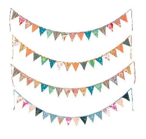 Colorful Fabric Bunting Flags Vintage Decor Festive Bunting Banner ...