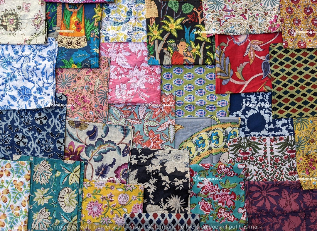 Bohemian Pre Cut Quilting Squares 5" 100% Cotton Fabric Quilt Scarps ...