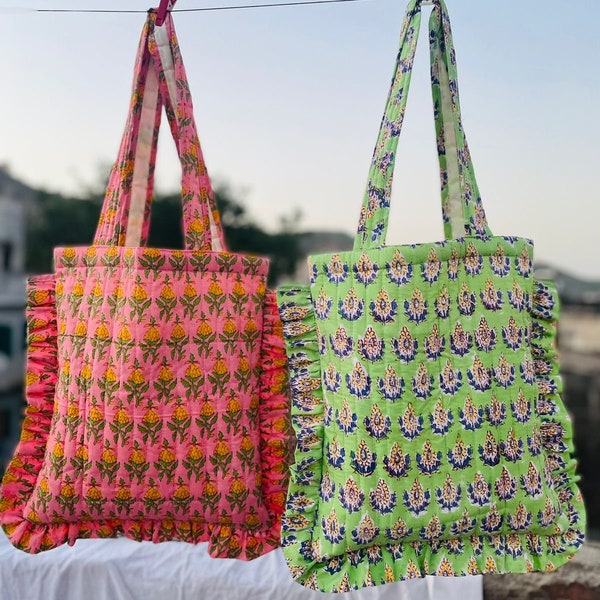 Ruffle Tote Bag - Etsy