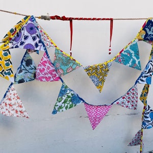 Colorful Fabric Bunting Flags Vintage Decor Festive Bunting Banner ...