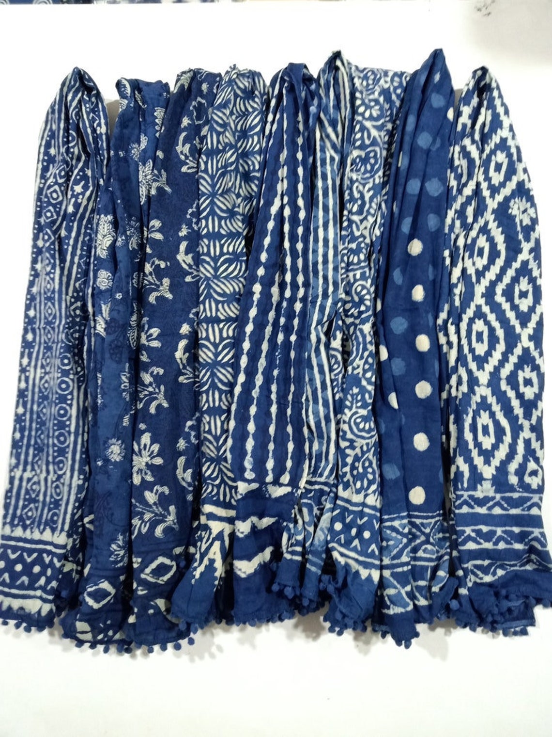Indigo Print Women Wear Cotton Scarves Bohemian Scarves Indigo - Etsy
