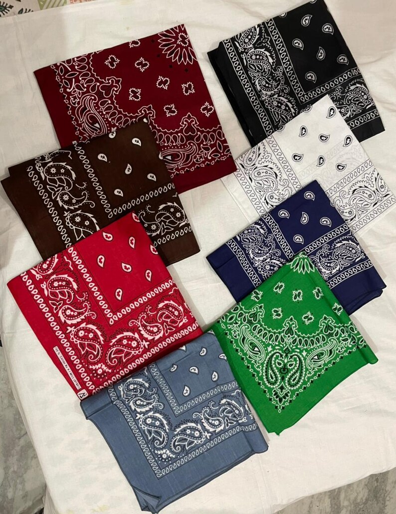 Boho Vintage Bandana 100% Super Soft Cotton Bandanas Bohemian - Etsy