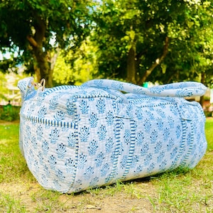 Women's Large Duffel Bag | Boho Overnight Travel Bag | Cotton Quilted ...