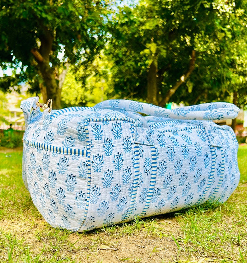 Women's Large Duffel Bag | Boho Overnight Travel Bag | Cotton Quilted ...