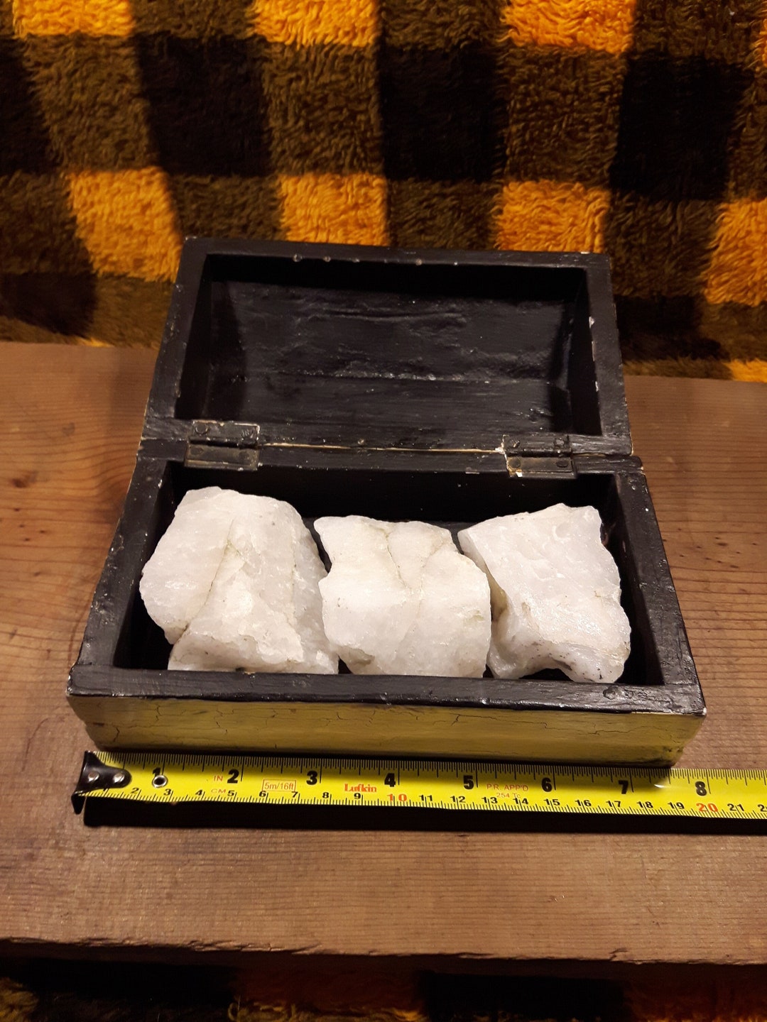 Milky Quartz Gemstones and Painted Wooden Chest. A Real Crystal ...