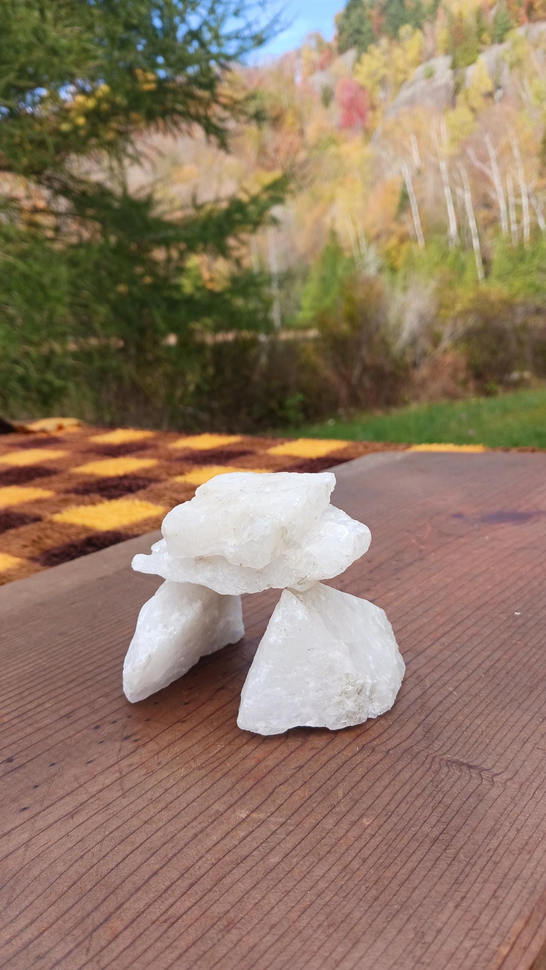 4 Balancing Zen Stones of Pure White Quartz Crystals. Meditation ...