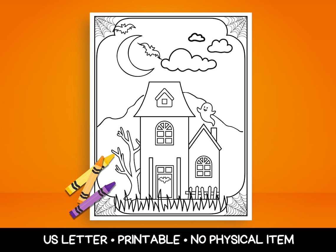 Halloween Colouring Page Set - Instant Download, Kids Halloween ...