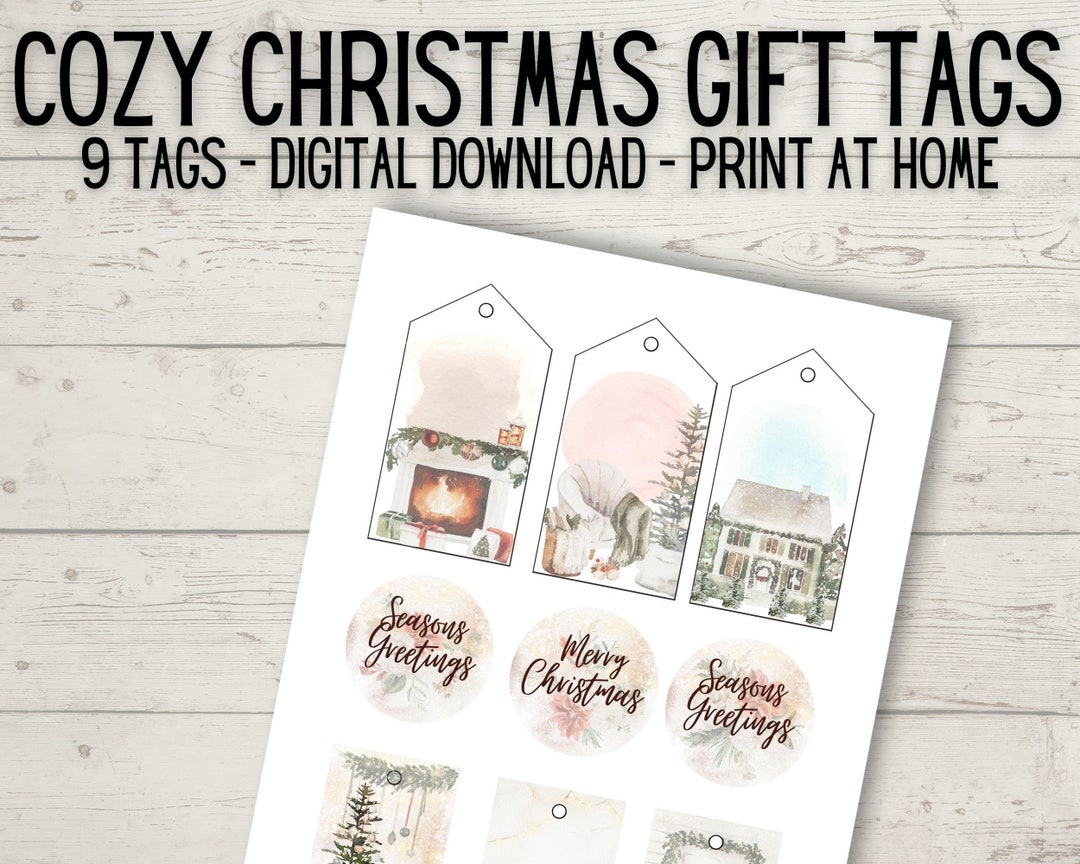 Cozy Christmas Gift Tags, Gift Tags, Christmas Gifts, Christmas Tags ...