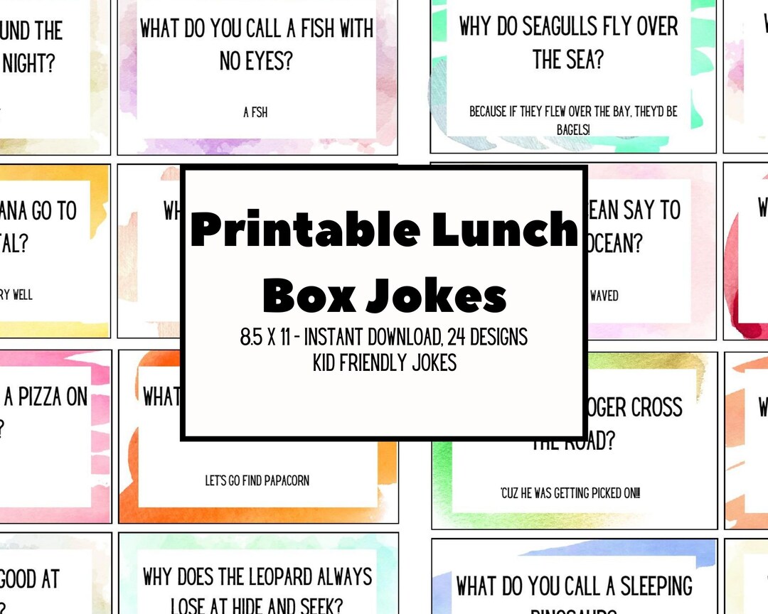 Lunchbox Jokes for Kids, Daily Lunch Notes, Daily Encouragement Cards ...