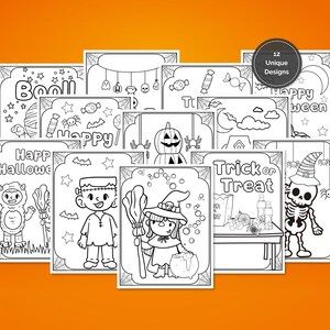 Halloween Colouring Page Set - Instant Download, Kids Halloween ...