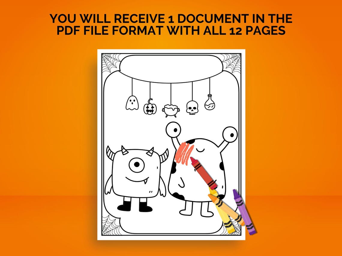 Halloween Colouring Page Set - Instant Download, Kids Halloween ...