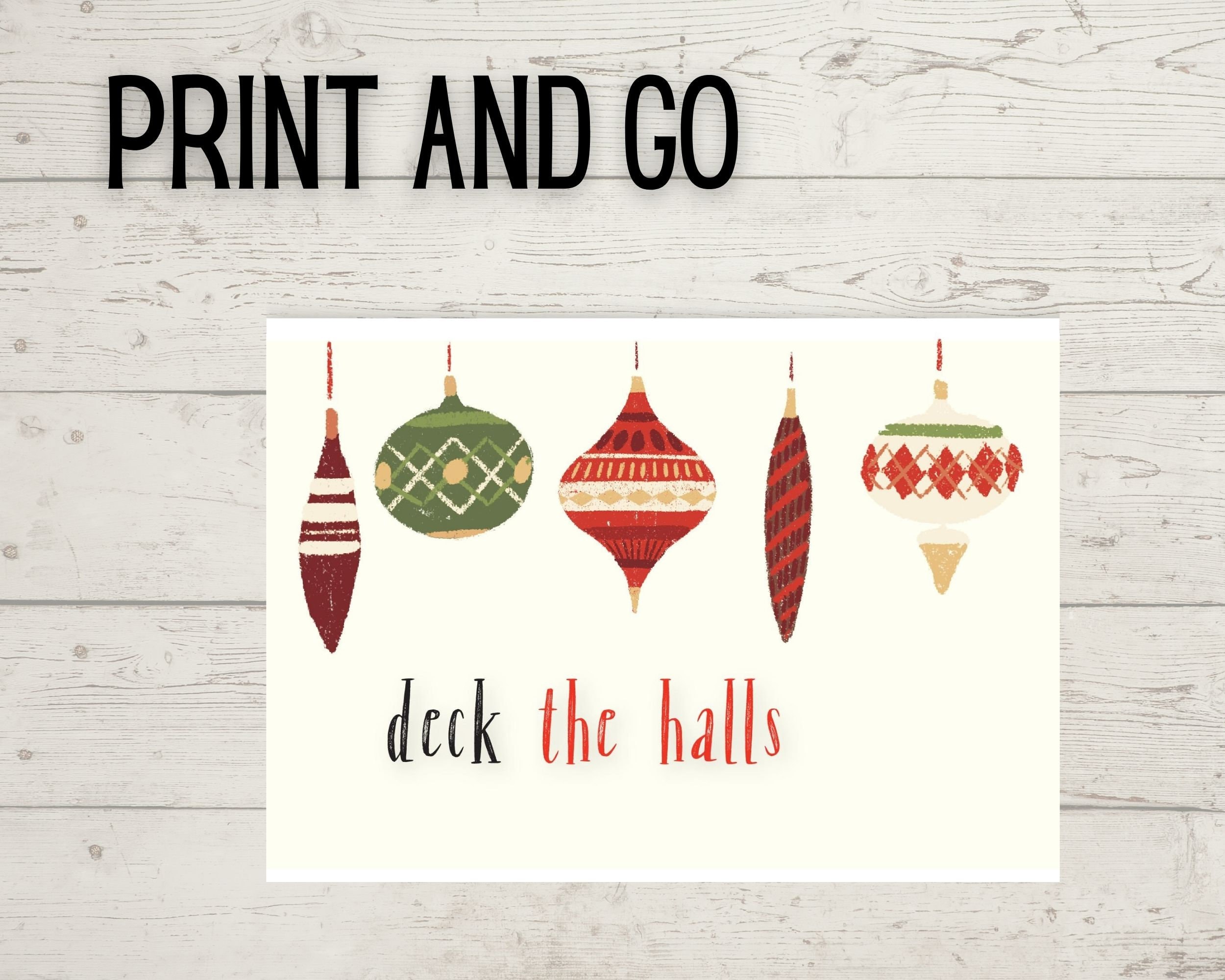 Printable Christmas Cards and Tags Bundle, Holiday Tags, Gift Tags ...