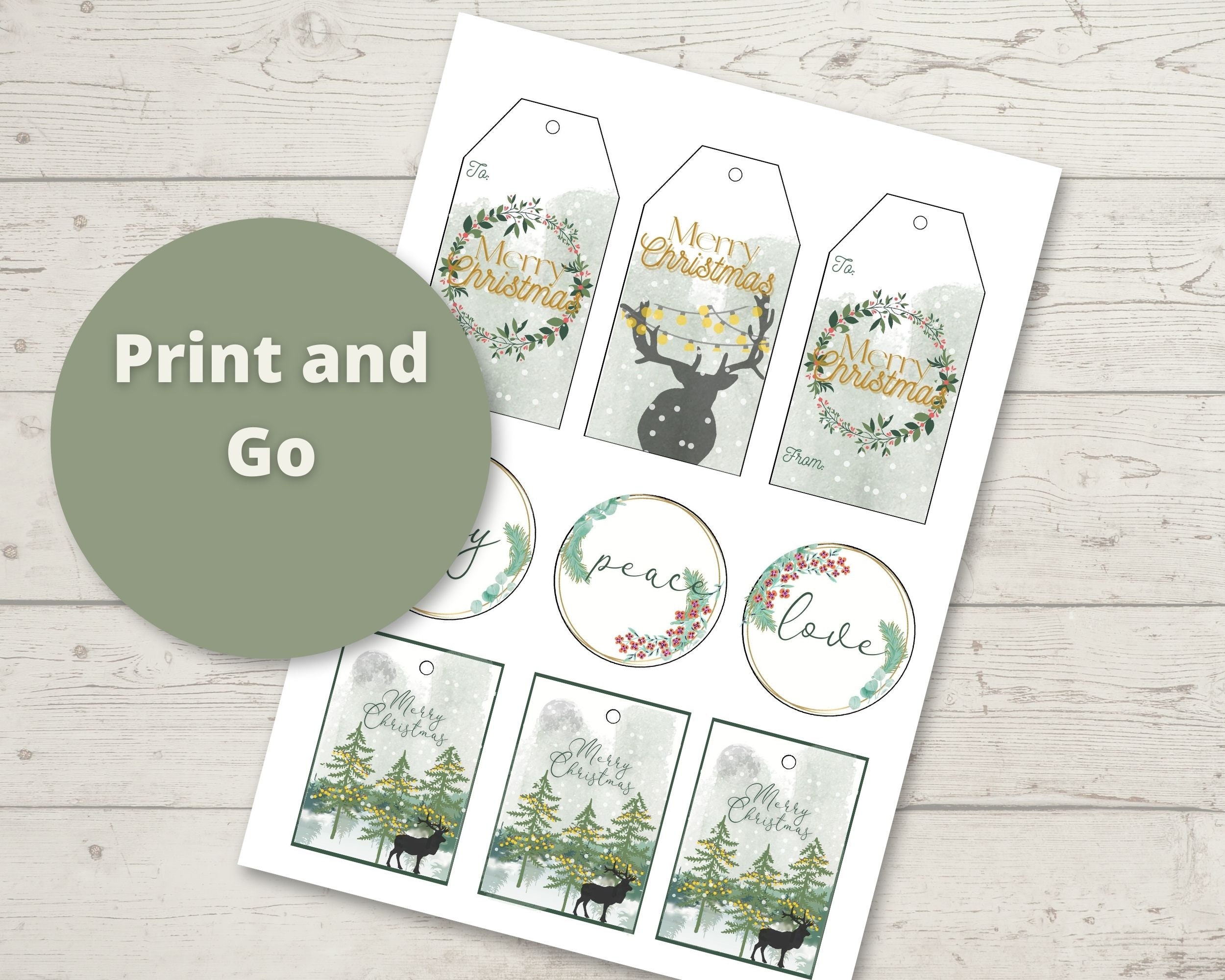 Printable Deer Gift Tags - Etsy