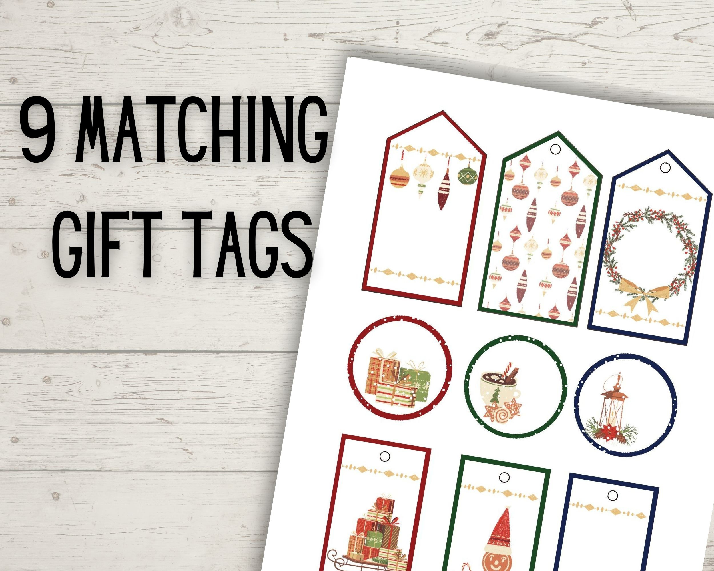 Printable Christmas Cards and Tags Bundle Holiday Tags Gift - Etsy