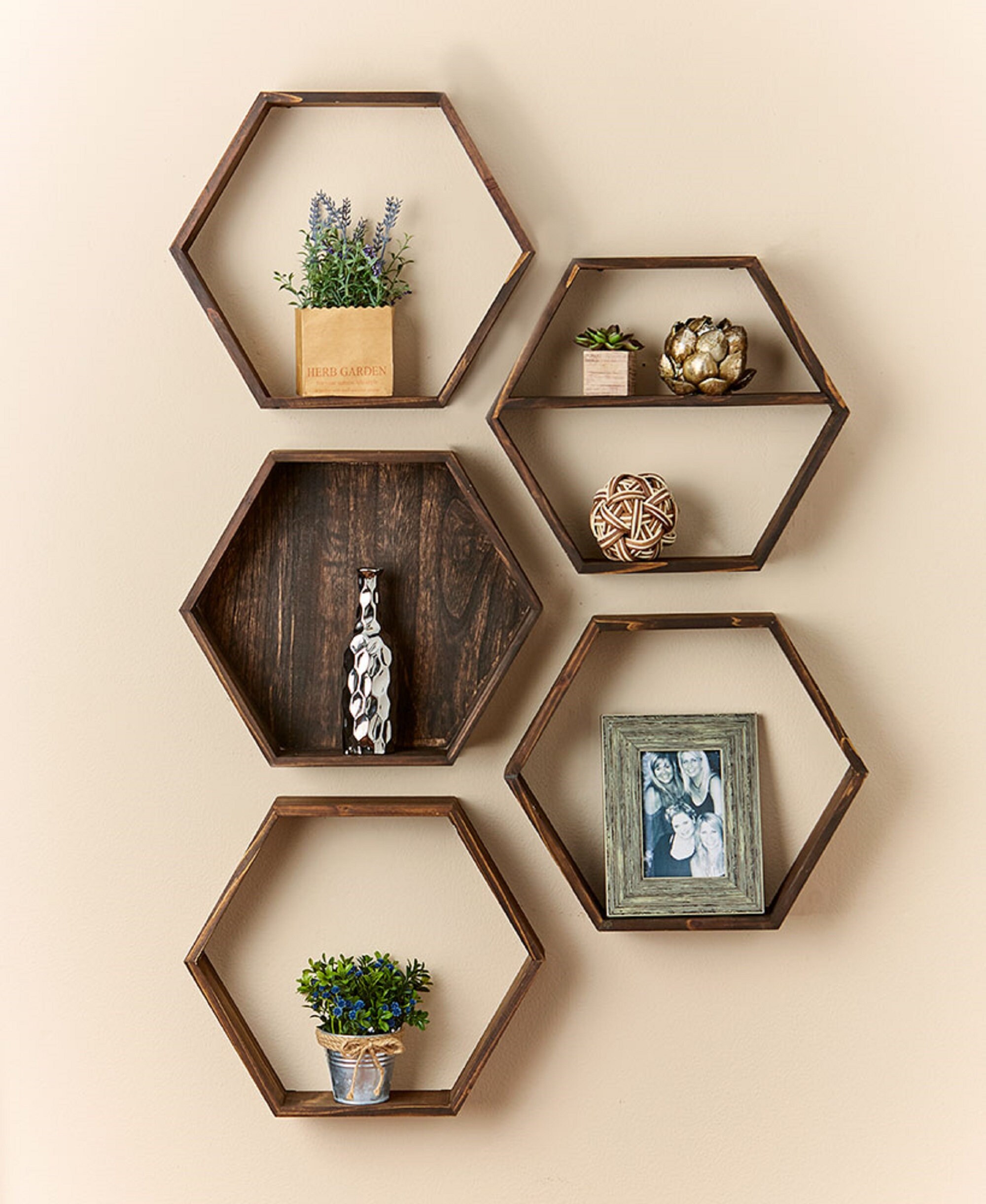 Hexagon Shelves | Honeycomb Shelf | Floating Hexagon Shelf | Wall Art ...