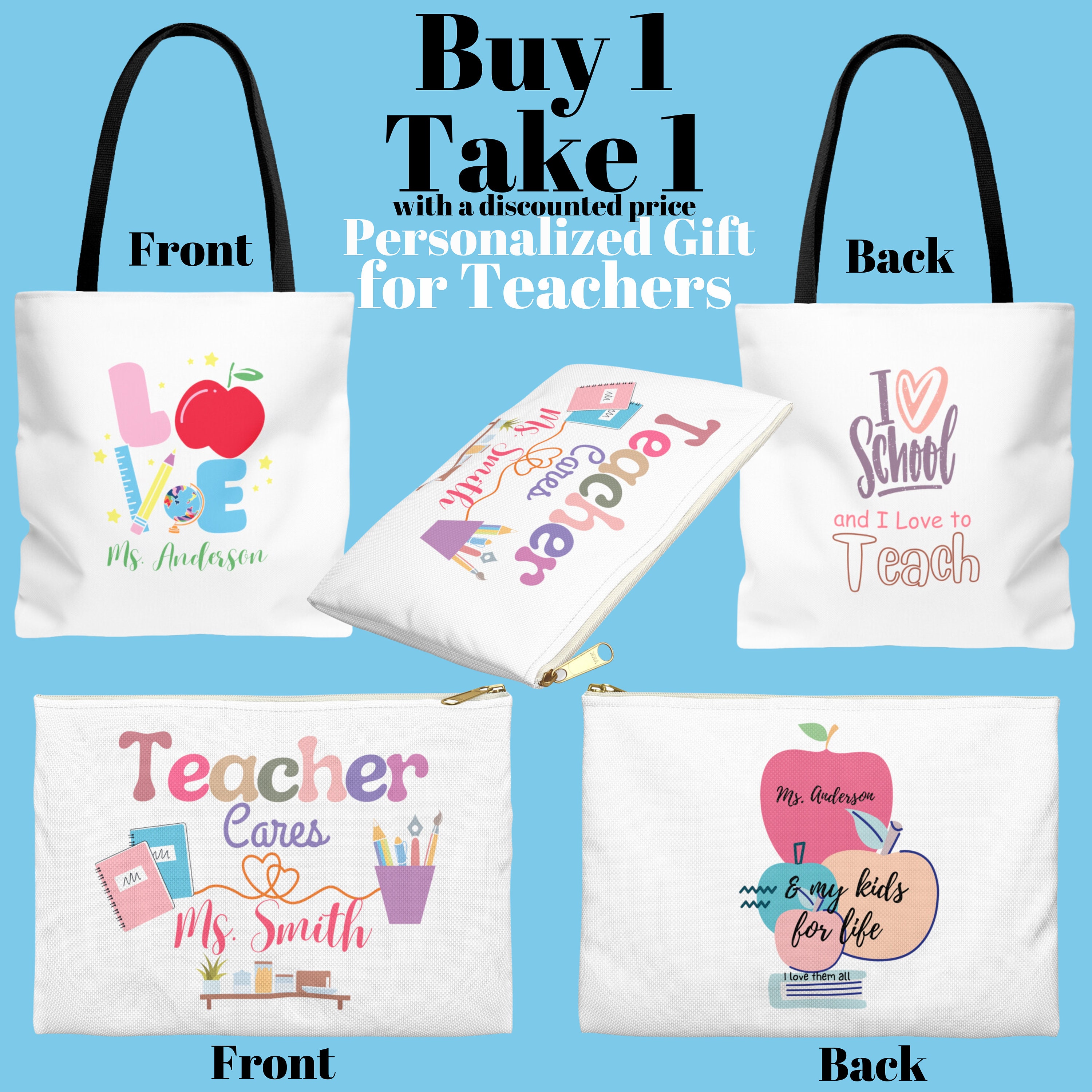 Customized Teachers Tote Bag and Pouch Best Gift This - Etsy