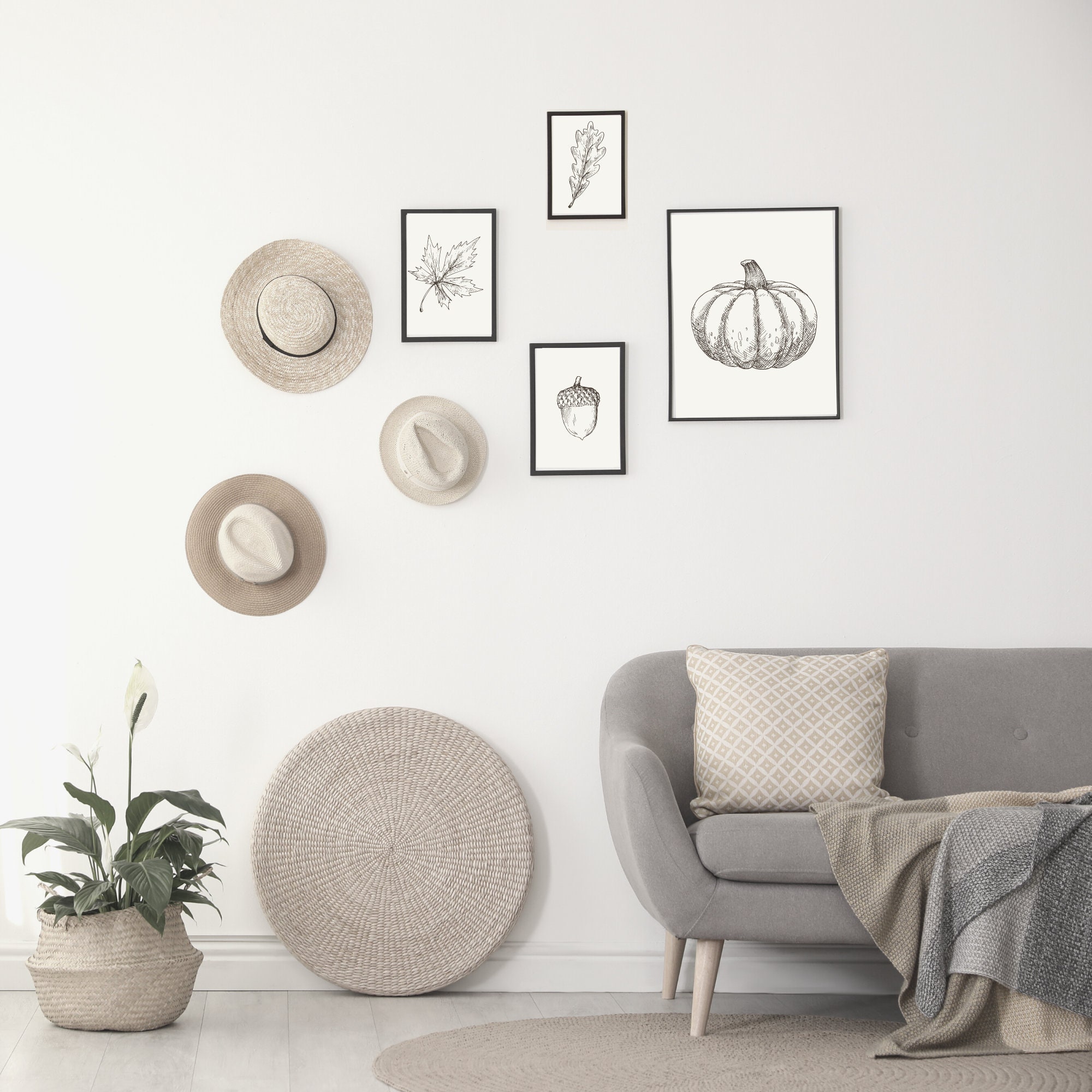 Fall Gallery Wall Set // Cute Fall Wall Decor // Simple Fall - Etsy