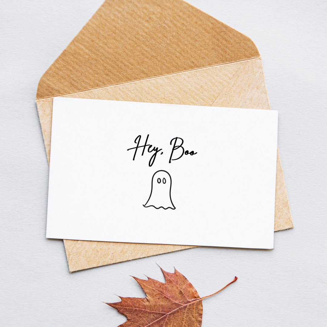 Hey Boo Card // Printable Card // Instant Digital Download // Halloween Card // Cute Ghost Card ...