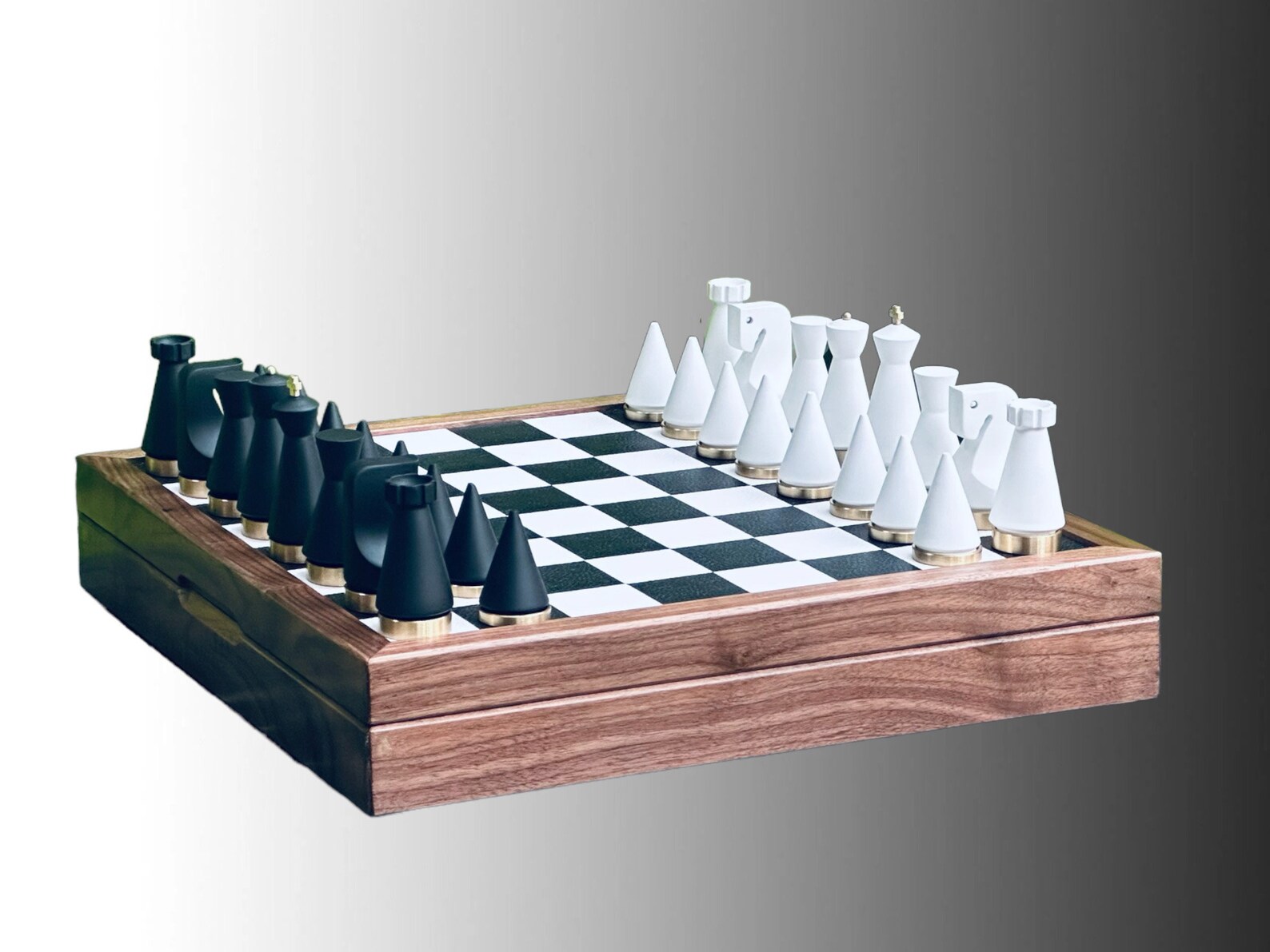 Premium Chess Set, Resin Chess Pieces, Handmade Chess Board, Walnut ...