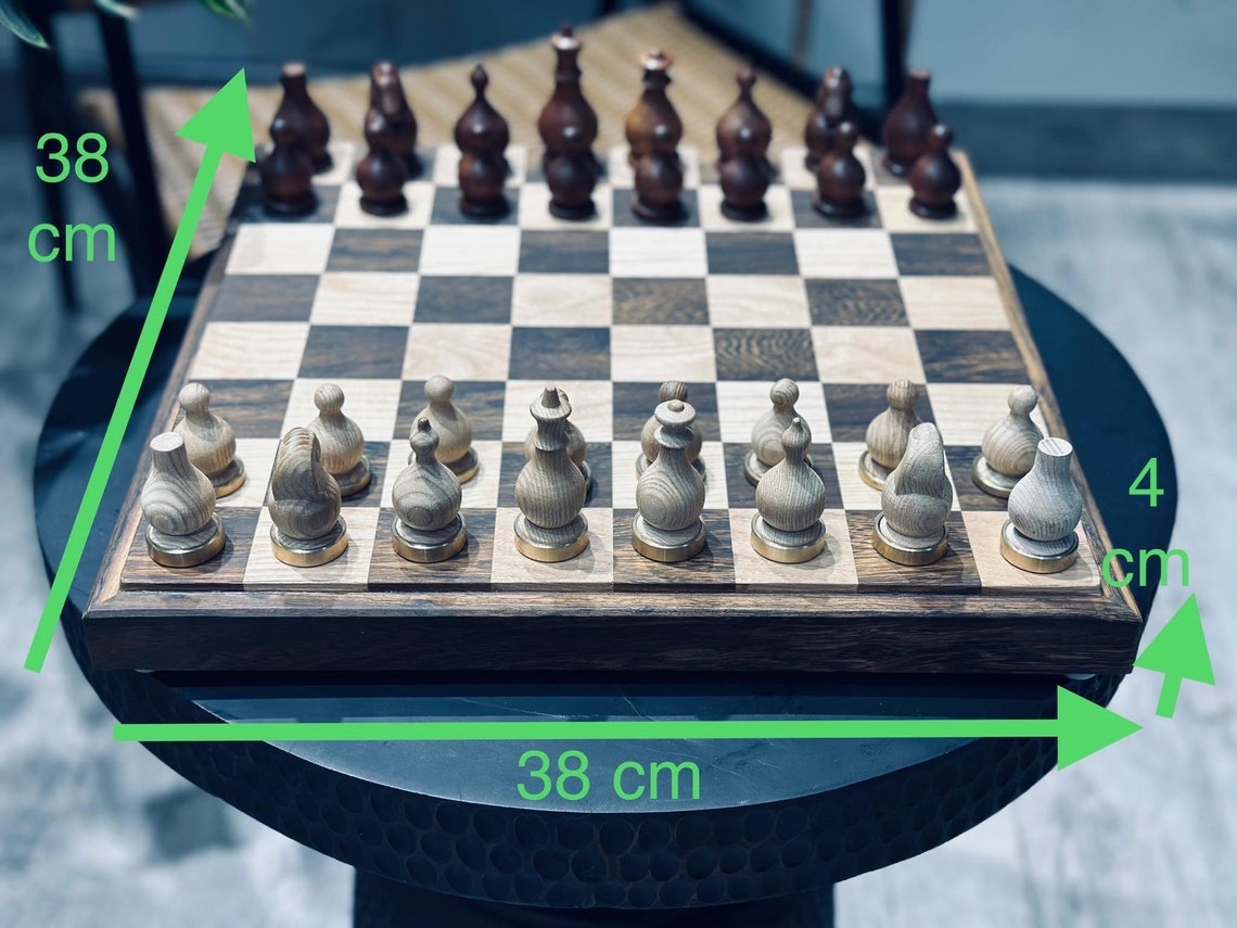 Brown Chess Board With Wenge and Oak Wood, for Chess Players Perfect ...