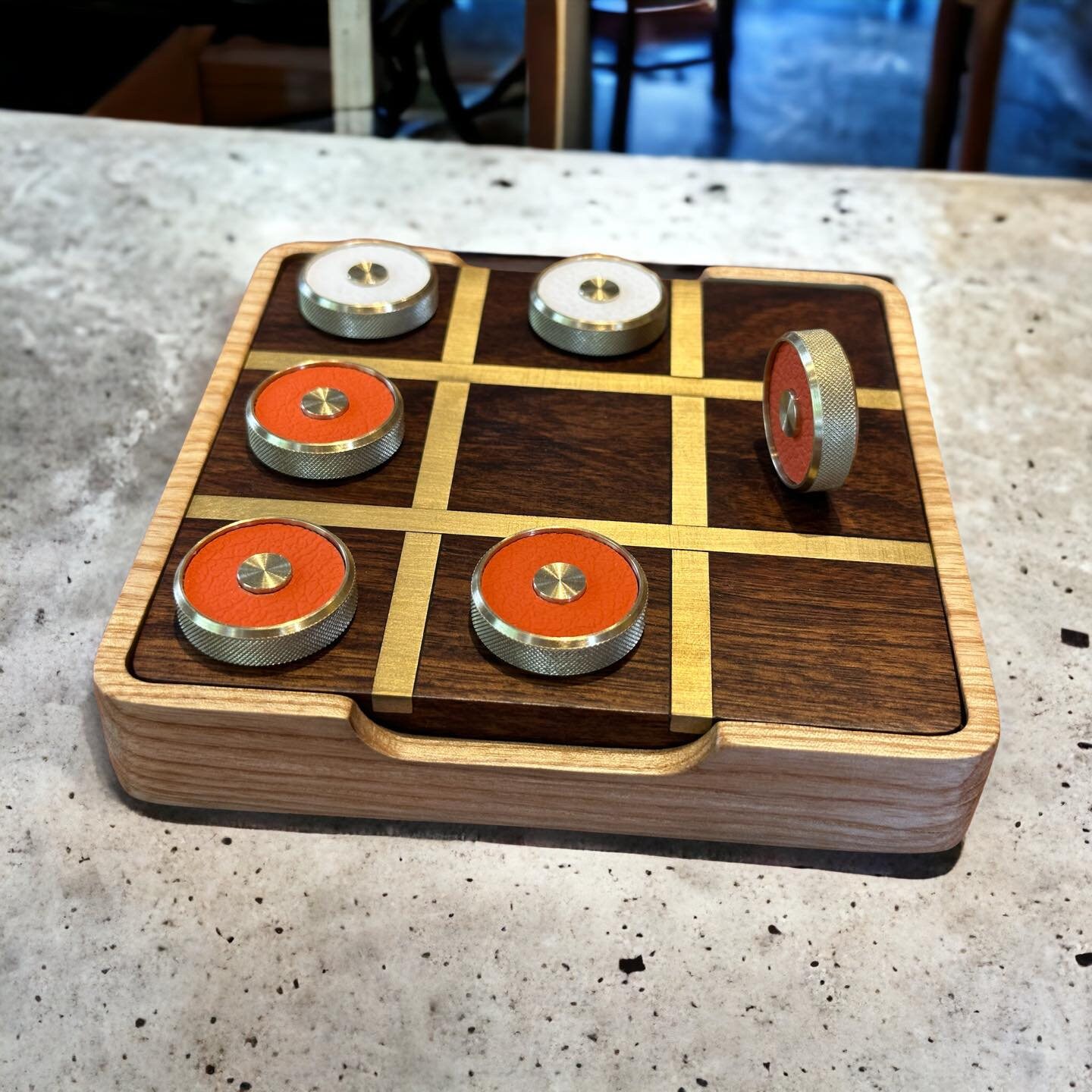 Tic Tac Toe Wooden Board Game Handcrafted Wooden Brass Tic Tac Toe ...