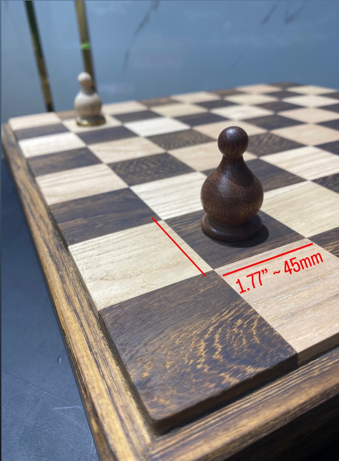 Brown Chess Board With Wenge and Oak Wood, for Chess Players Perfect ...