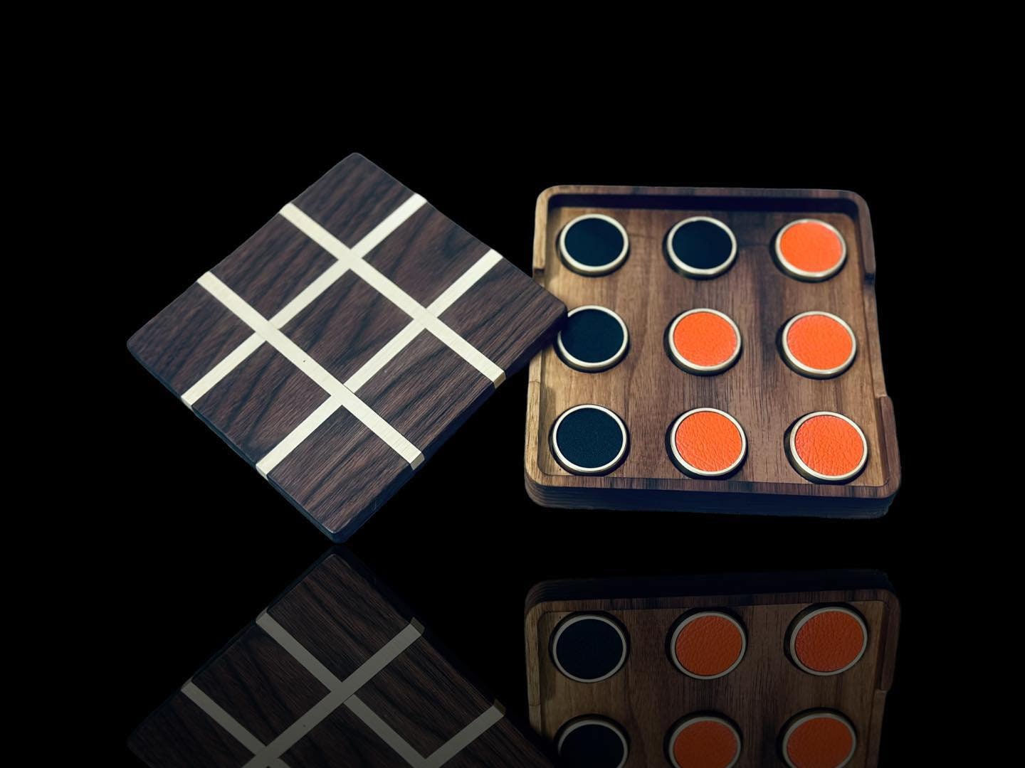 Tic Tac Toe Wooden Board Game Handcrafted Wooden Brass Tic Tac Toe ...